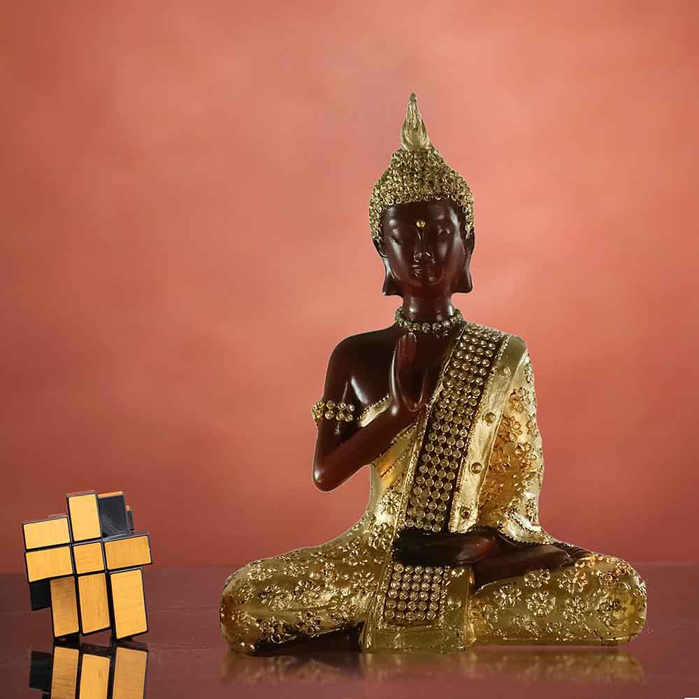 Buy Brown Meditating Buddha Statue Online | Call 8884243583 | Brown Meditating Buddha Idol